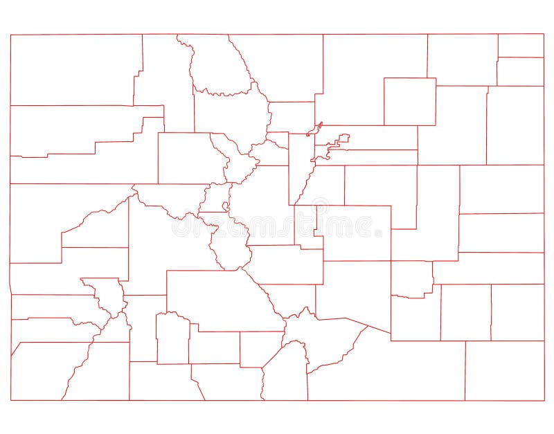 Colorado Administrative Map. Counties Map of Colorado, Blank Map, Empty ...