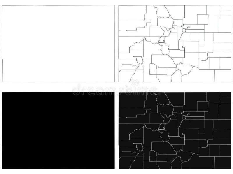 Colorado Administrative Map, Colorado Outline and Solid Map Set ...
