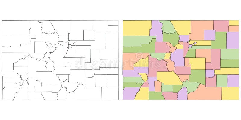 Colorado Administrative Map, Colorado Outline and Solid Map Set ...