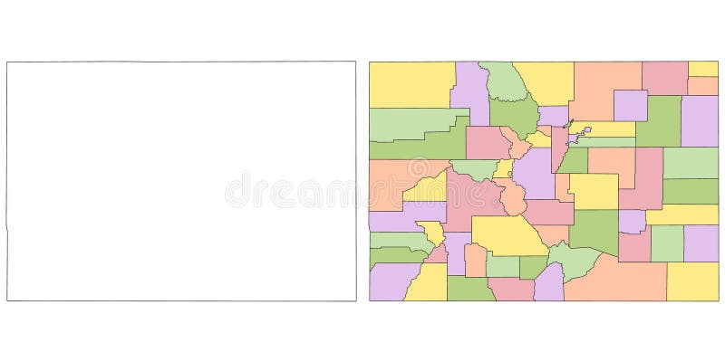 Colorado Administrative Map, Colorado Outline and Solid Map Set ...
