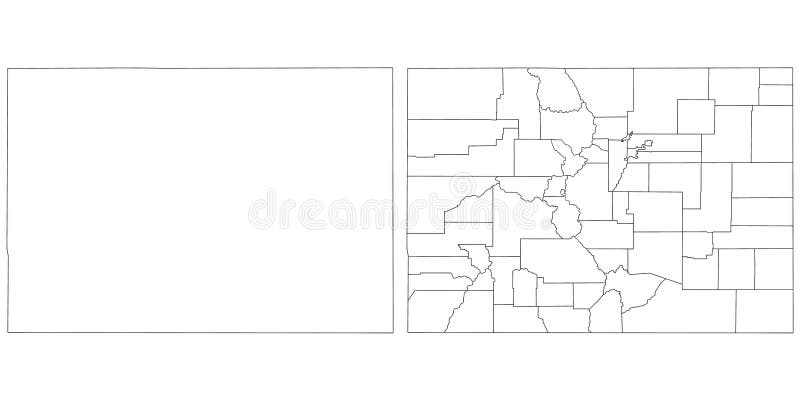 Colorado Administrative Map, Colorado Outline and Solid Map Set ...