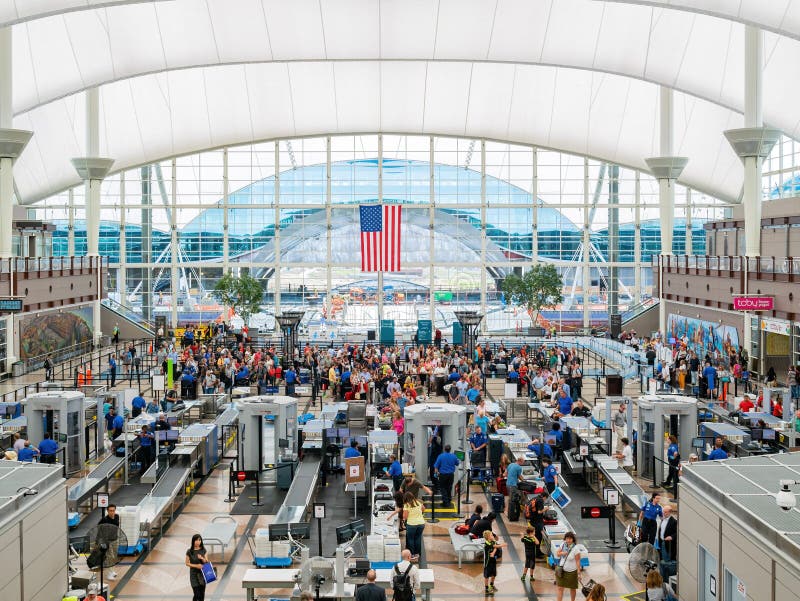 TSA Security Check in the Denver International Airport Editorial Stock ...