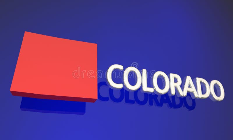 Colorado CO Red State Map Name Stock Illustration - Illustration of ...