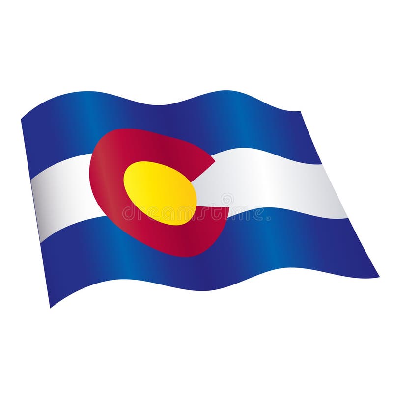 Colorado Co State Flag Flying Waving Stock Vector - Illustration of ...