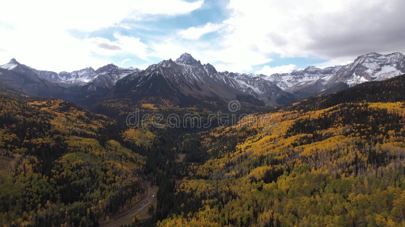 Drone Around Mount Sneffels in Fall Colorado Mountain Daytime Cloudy ...