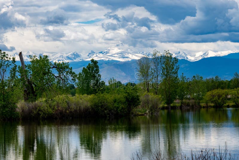 Colorado Front Range from St. Vrain State Park Stock Photo - Image of ...
