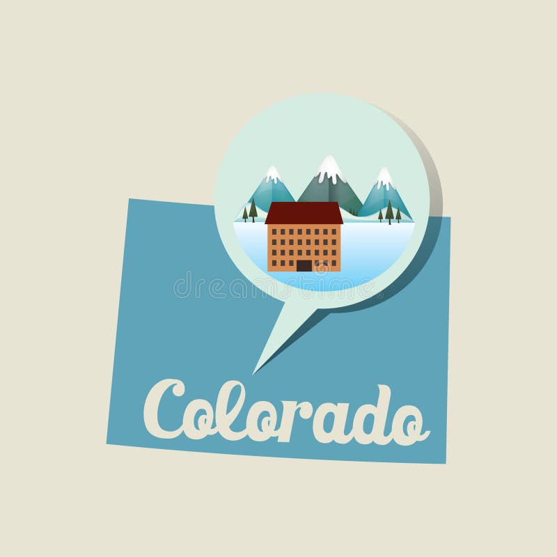 Colorado Map with Ski Resort Icon. Vector Illustration Decorative ...