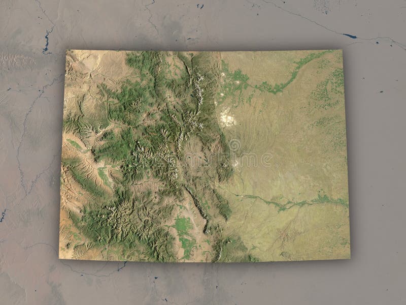 Colorado on a Map with State Borders and Cities Stock Illustration ...