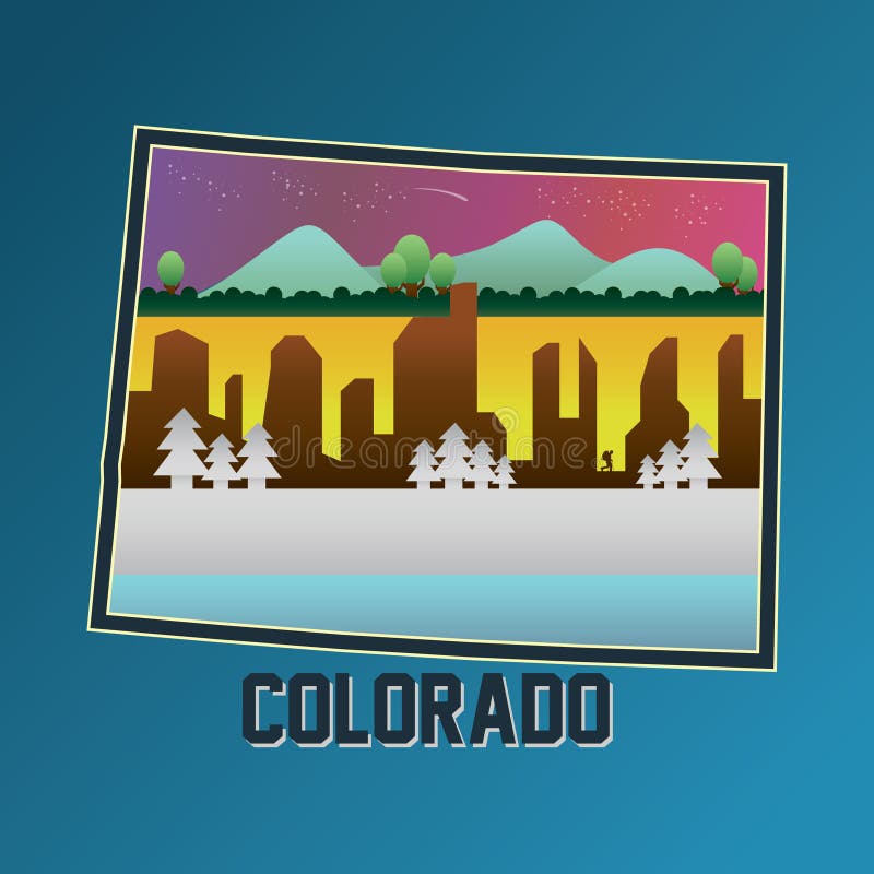 Colorado Map. Vector Illustration Decorative Design Stock Vector ...