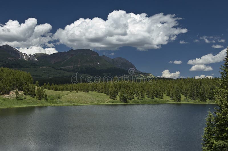 Colorado Mountain Lake stock photo. Image of clouds, nature - 10280772