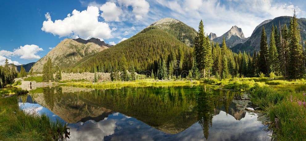 Colorado Mountain Lake Panorama Stock Photo - Image of panoramic, juan ...