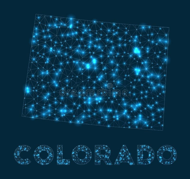 Colorado network map. stock vector. Illustration of poly - 174847162