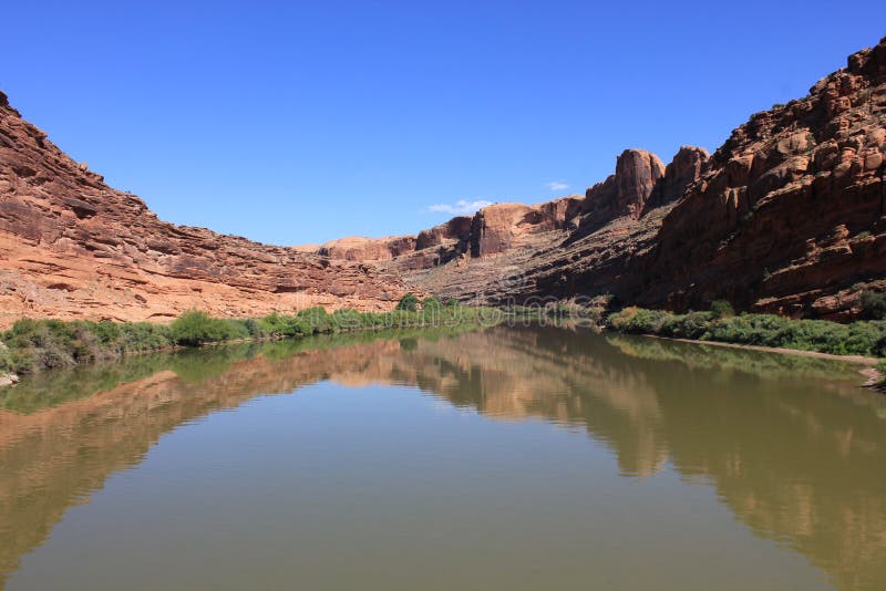 Colorado River, Moab, Utah stock image. Image of cliffs - 124130403