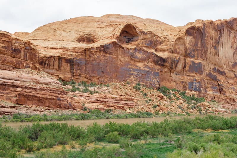 Colorado River and Sandstone Cliffs in Moab, Utah Stock Photo - Image ...