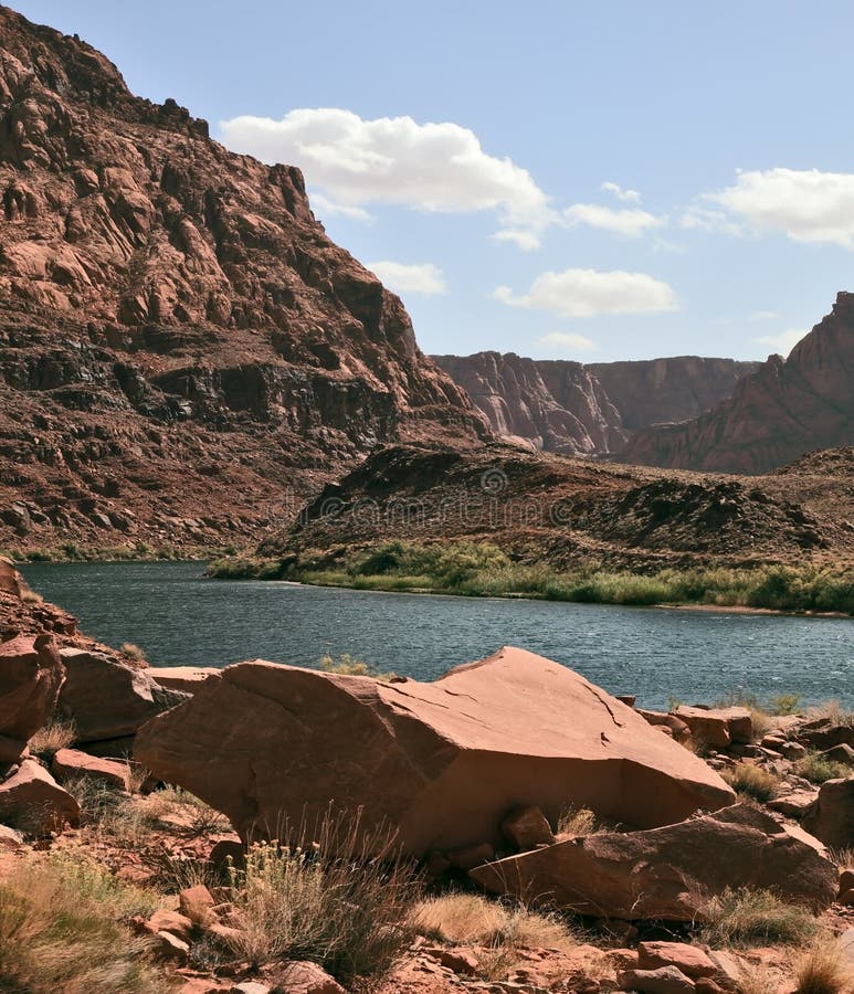The Colorado River in the Steep Banks Stock Image - Image of coast ...