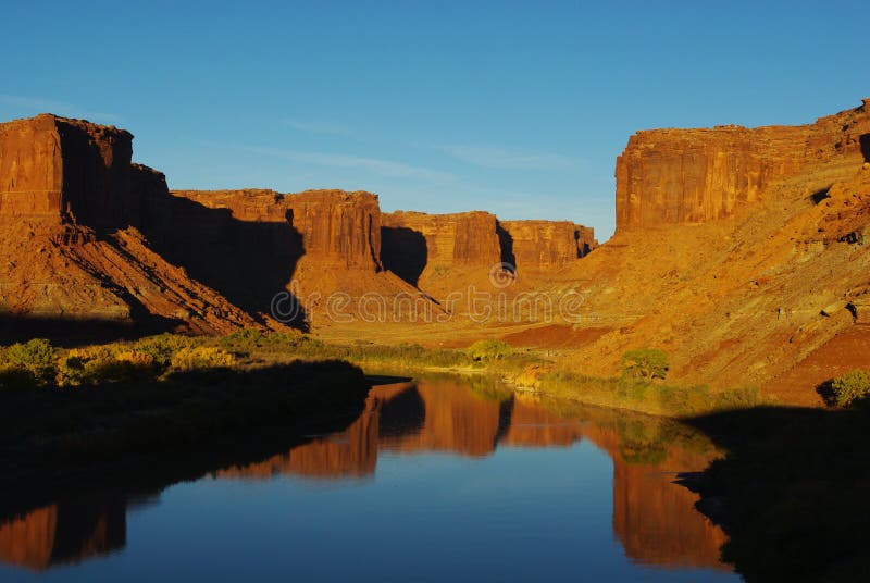 Colorado River at Sunset, Utah Stock Photo - Image of reflection, water ...