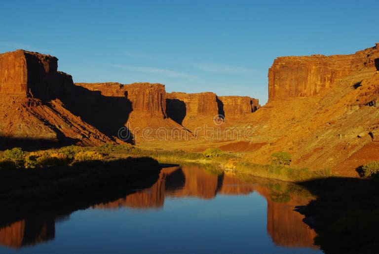 Colorado River at Sunset, Utah Stock Photo - Image of reflection, water ...