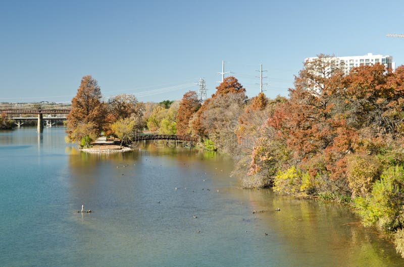 Colorado River (Texas) stock image. Image of trees, lake - 36026717