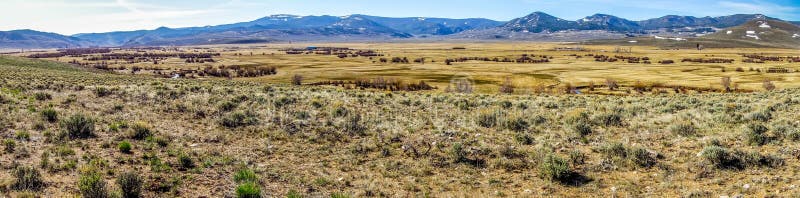 Mountains, Foothills, and Bales Stock Image - Image of mountain, straw ...