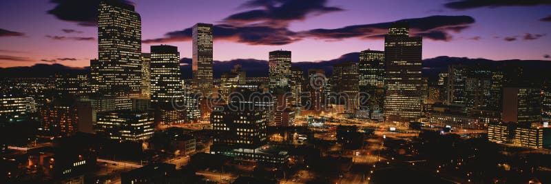 Colorado skyline at dusk editorial photography. Image of dawn - 23162967