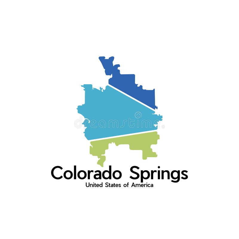 Colorado Springs City Map Geometric Creative Design Stock Vector ...