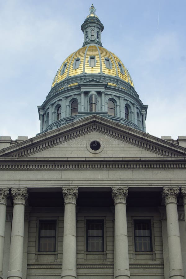 Colorado State Capitol Building in Denver with Gold Dome Front View and ...