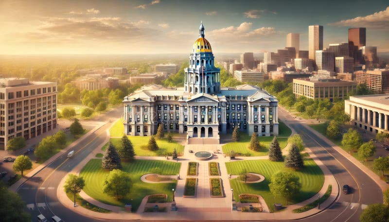 Colorado State Capitol Building at Sunrise in Denver, Colorado Stock ...