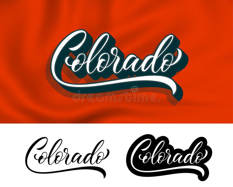 Colorado State, Hand Lettering Design Stock Vector - Illustration of ...