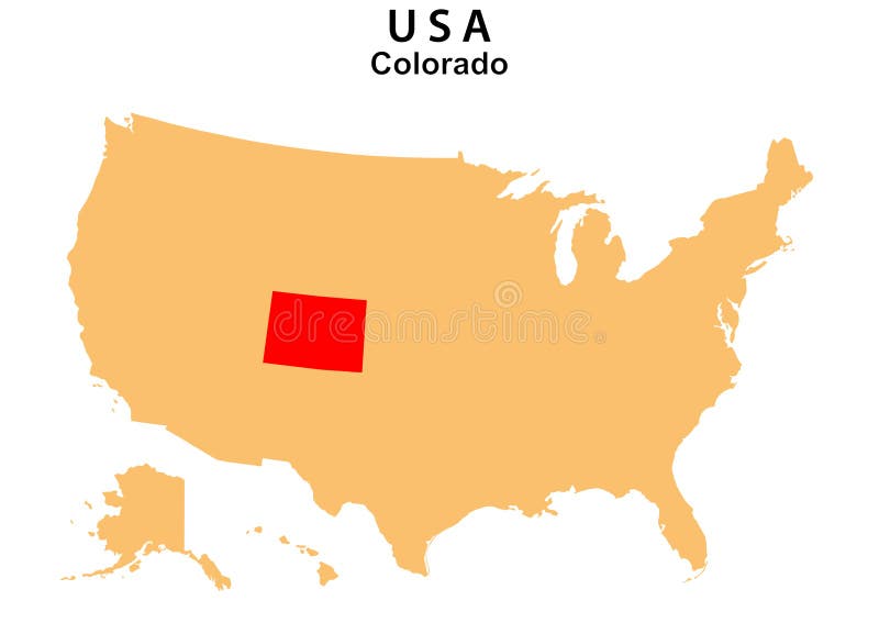 Colorado State Map Highlighted on USA Map. Colorado Map on United State ...