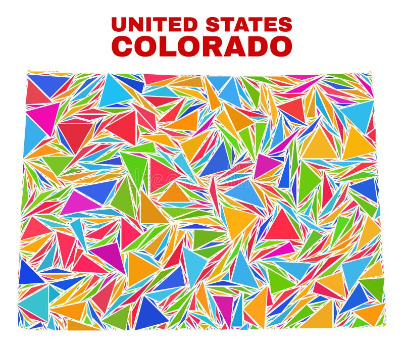 Colorado State Map - Mosaic of Color Triangles Stock Vector ...