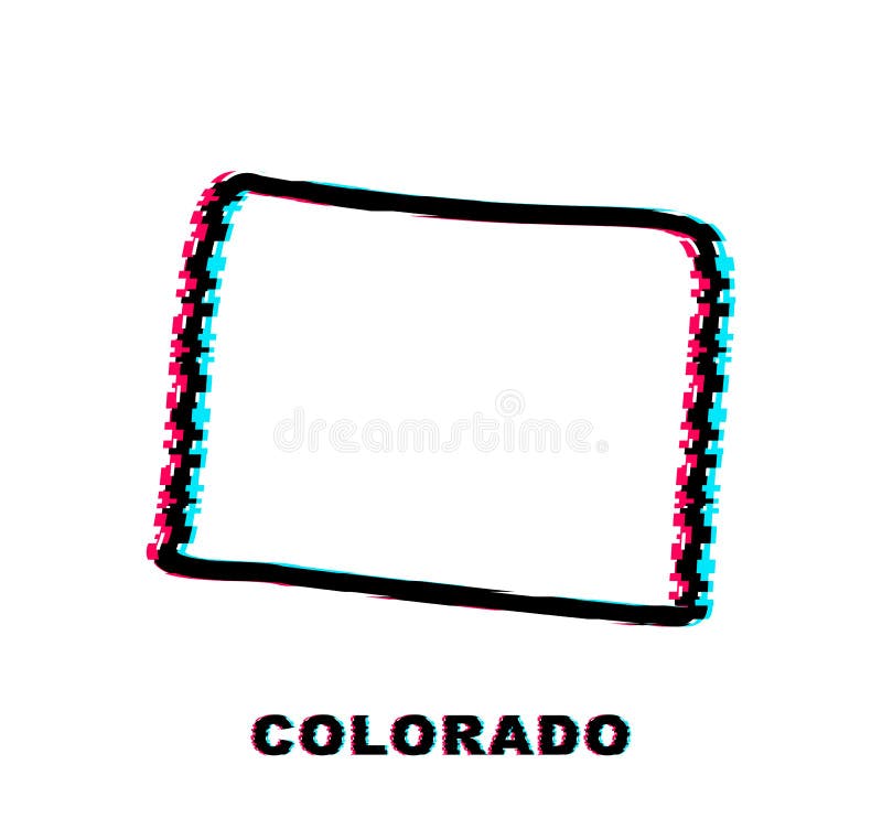 Colorado State Map Outline Glitch Icon. Vector Illustration. Stock ...