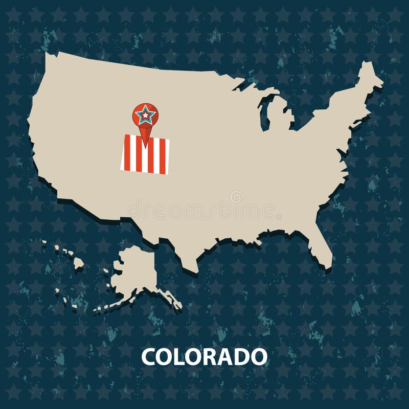Colorado State on the Map of Usa. Vector Illustration Decorative Design ...