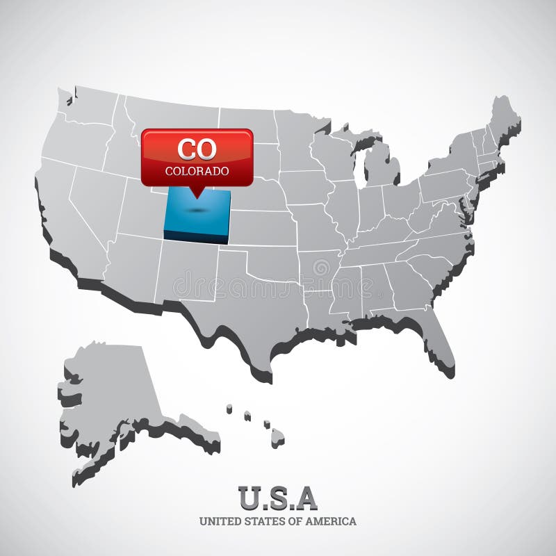 Colorado State on the Map of Usa. Vector Illustration Decorative Design ...