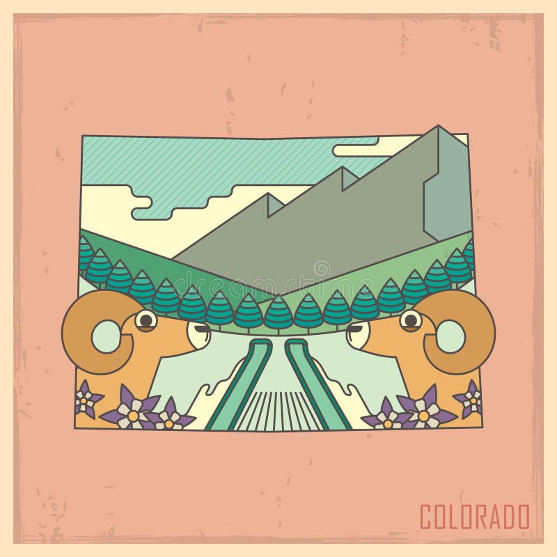 Colorado State Map. Vector Illustration Decorative Design Stock ...