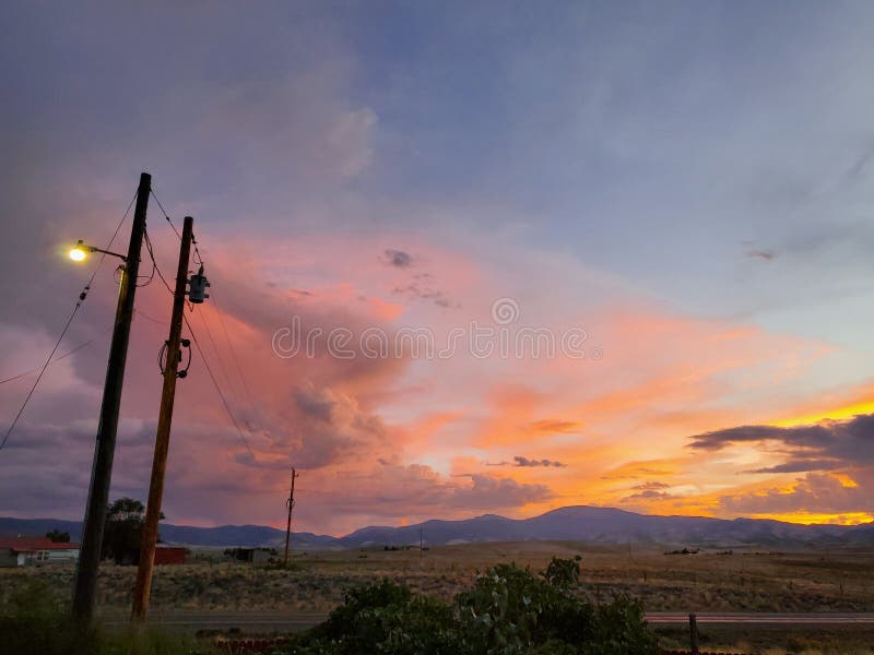 Colorado sunset seven stock image. Image of shore, tree - 230292731