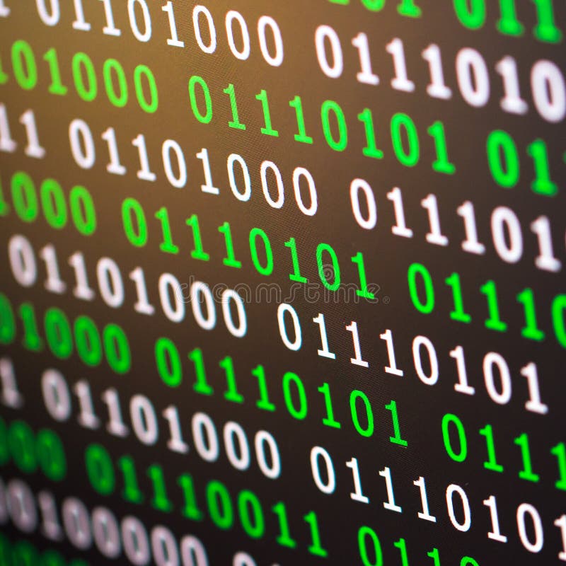 Colore Digitale Verde Blu Di Codice Binario Su Fondo Nero Immagine ...