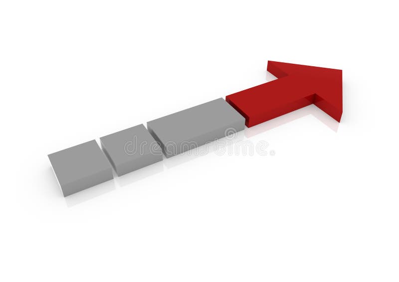 Colore Rosso Della Freccia Del Grafico Commerciale Illustrazione di ...