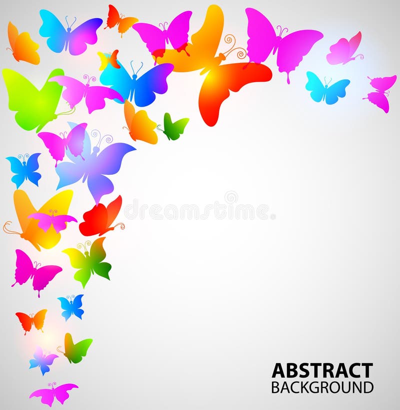 Colored Abstract Background with Butterflies Stock Vector ...