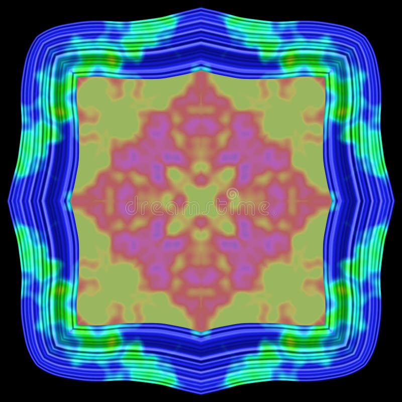 Colored Abstract Blue Metal Ornamental Frame with Green Splash Stock ...