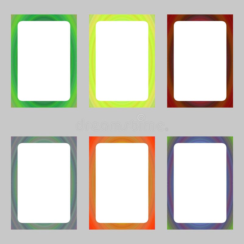 Colored Abstract Digital Art Brochure Frame Set Stock Vector ...