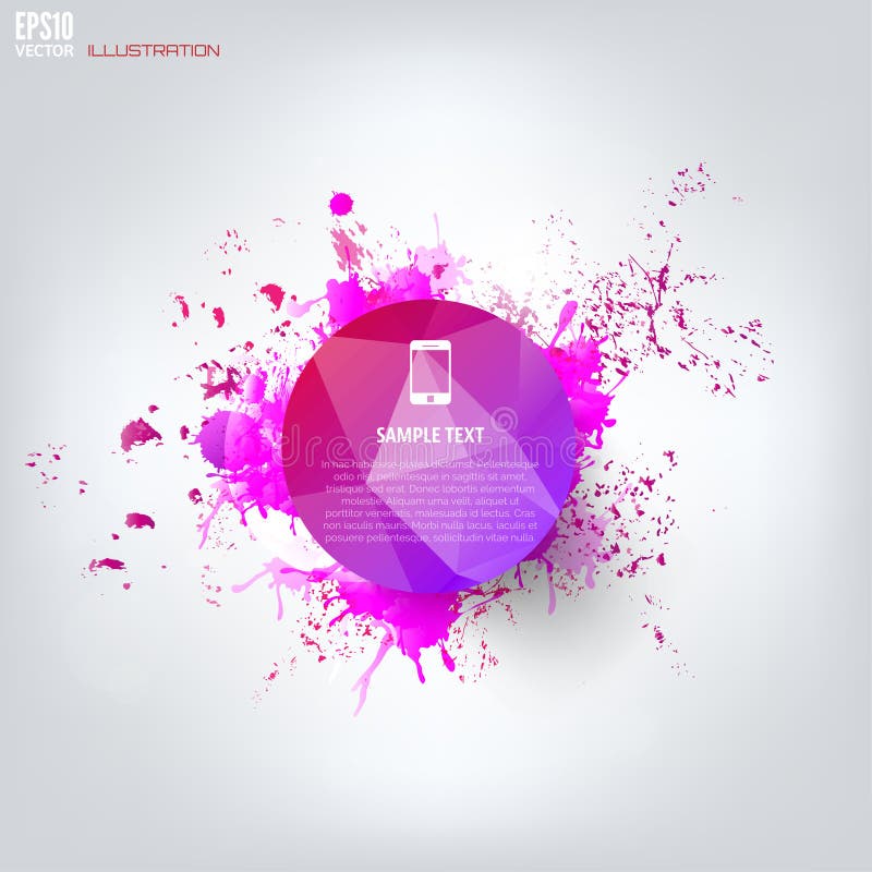 Colored Abstract Geometric Background with Splash. Stock Vector ...