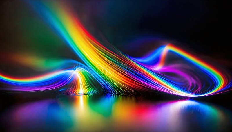 Colored Abstract Lines of Light that Visualize the Refraction and the ...