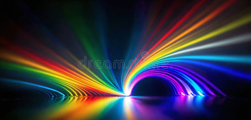 Colored Abstract Lines of Light that Visualize the Refraction and the ...