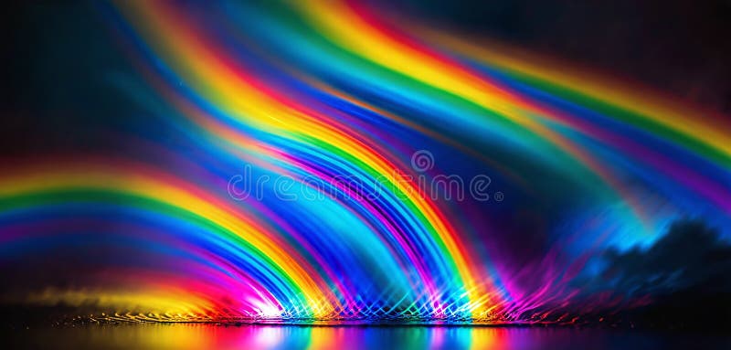 Colored Abstract Lines of Light that Visualize the Refraction and the ...