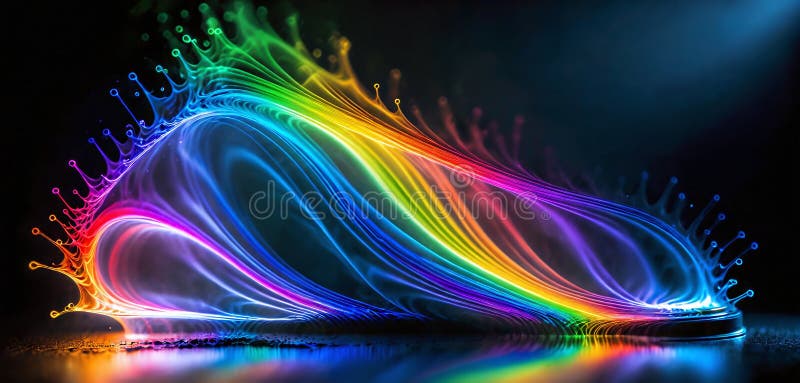 Colored Abstract Lines of Light that Visualize the Refraction and the ...