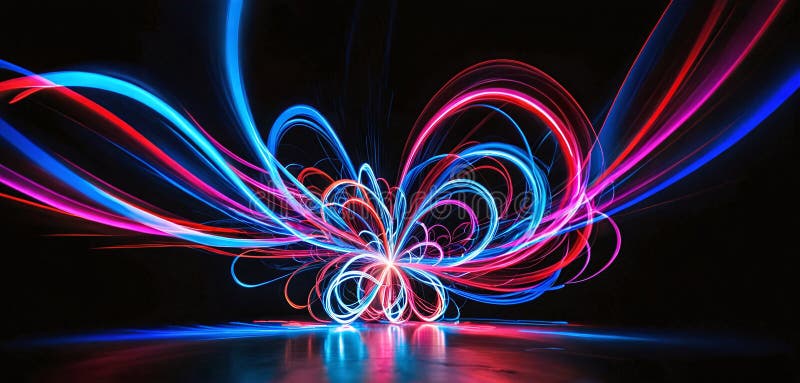 Colored Abstract Lines of Light that Visualize the Refraction and the ...