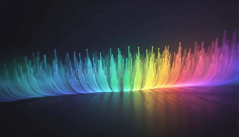 Colored Abstract Lines of Light that Visualize the Refraction and the ...