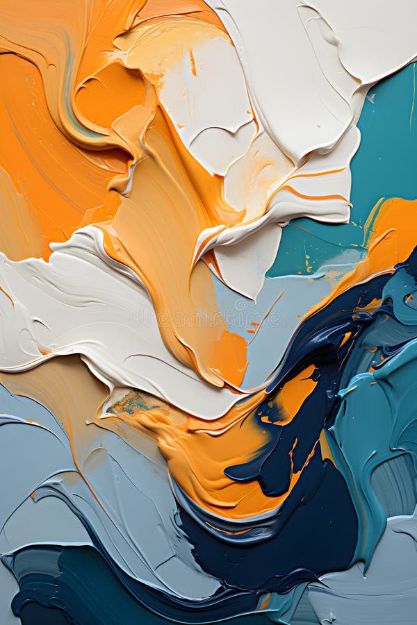 Colored Abstract Painting with Dense Brush Strokes and a Variety of ...