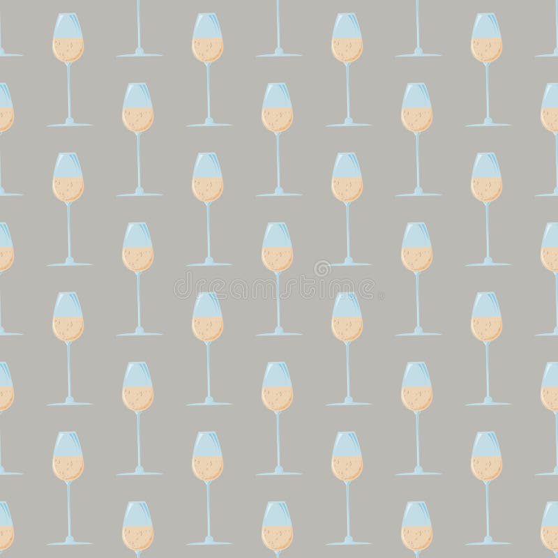 Colored Abstract Seamless Pattern with Glass of Champagne. Alcoholic ...