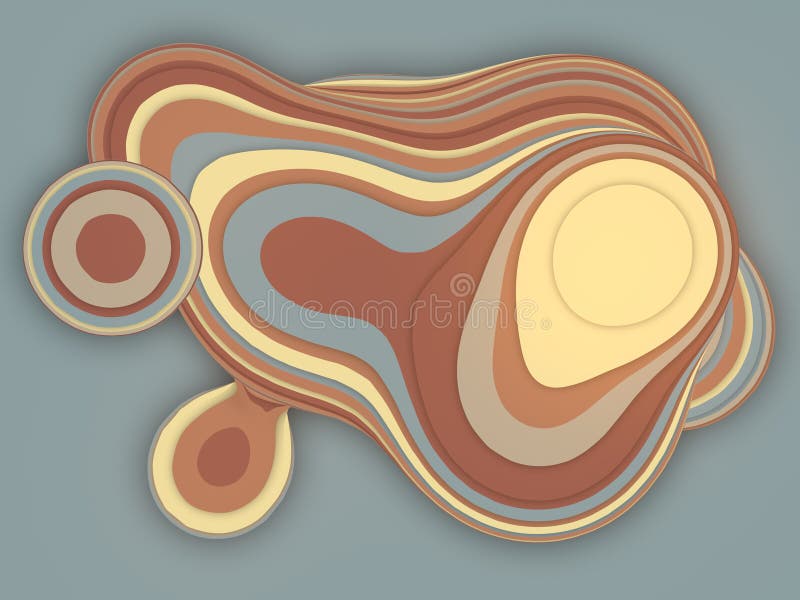 Colored Sliced Shape. Computer Generated Abstract Geometric 3D Render ...